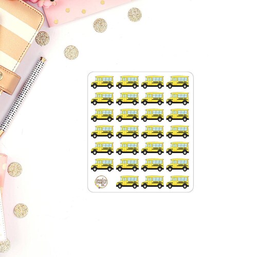 School Bus Planner Stickers Erin Condren Kikki K Filofax - Etsy