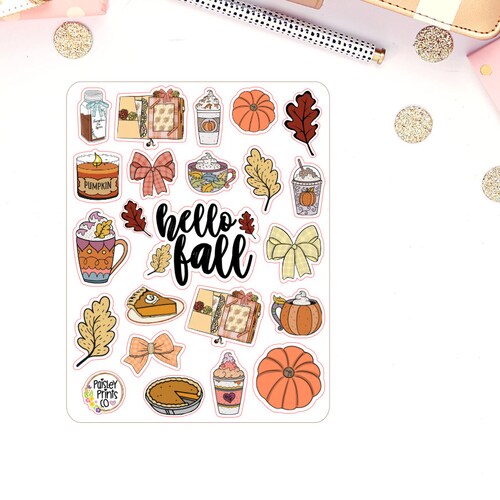 Hello Fall Sticker Sheet Autumn Stickers Bullet Journal - Etsy