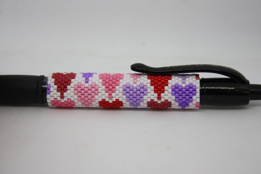 Pens, Bead Covered Pens, Beaded Pens, Hearts, - Etsy