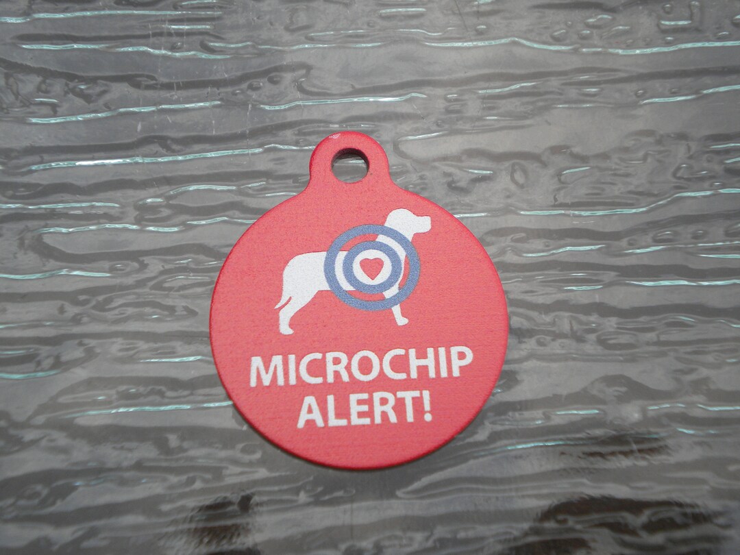 Engraved Microchip Alert Dog ID Tag - Etsy