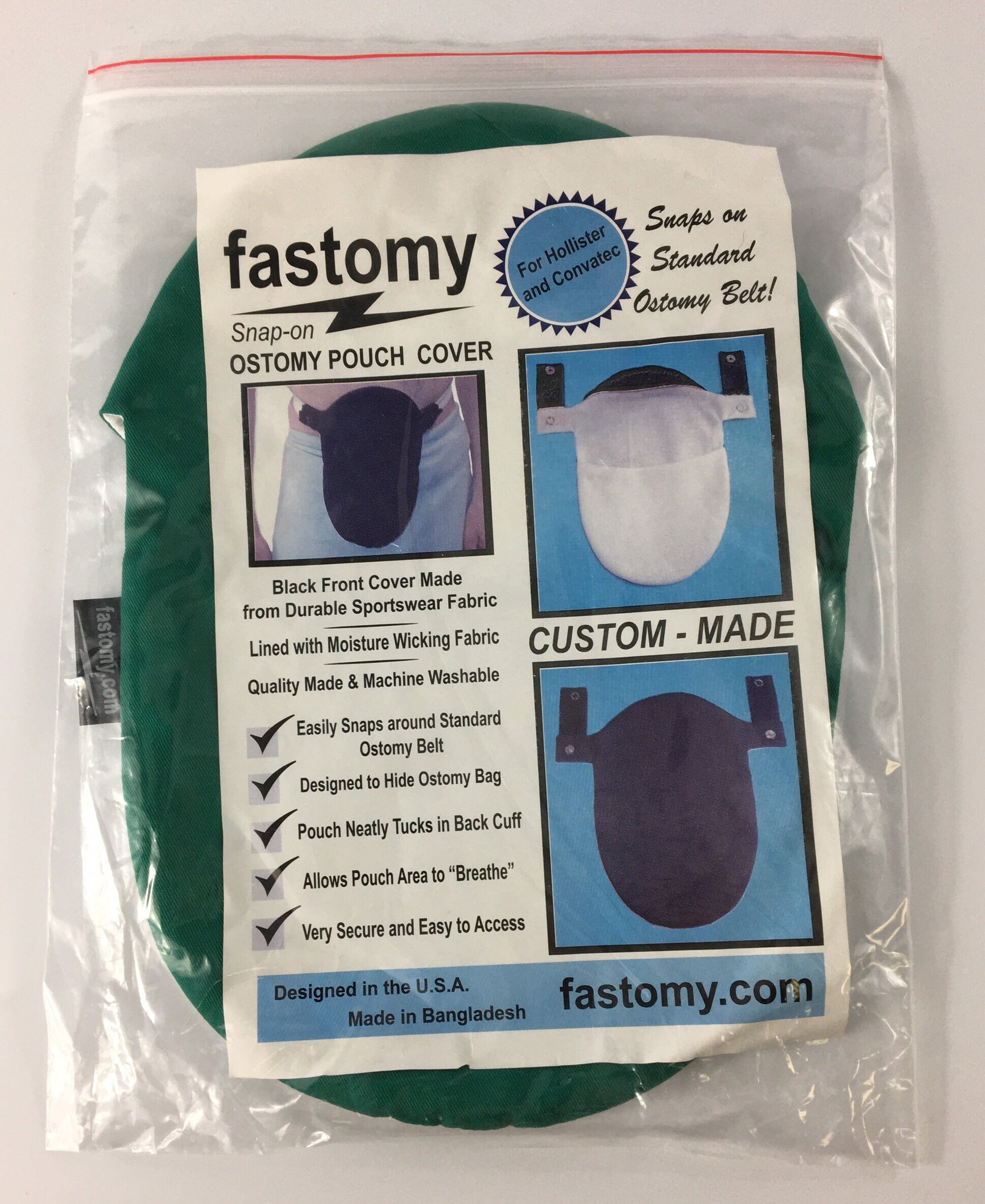 Green Ostomy Colostomy Urostomy Fastomy Brand Pouch Bag Cover - Snaps ...