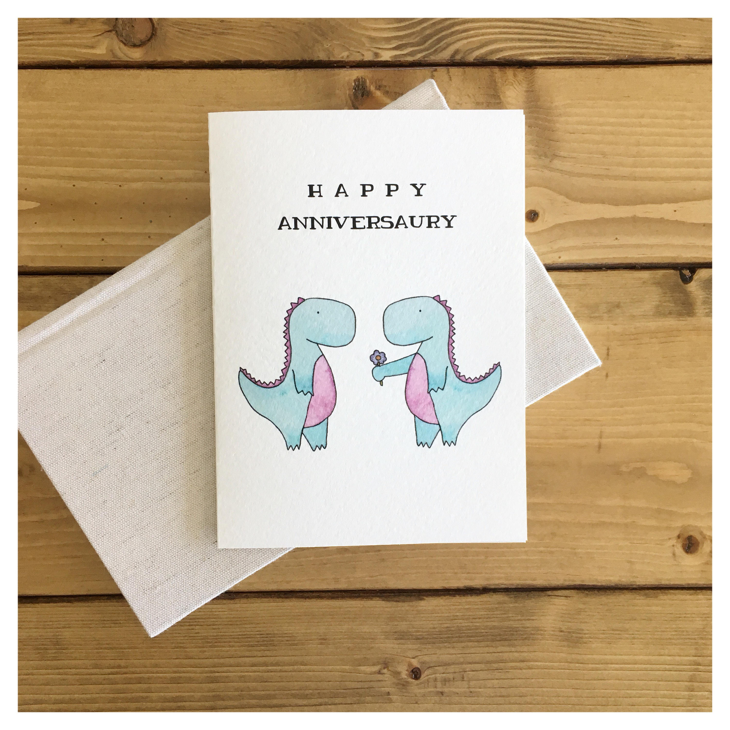 ANNIVERSARY CARD Funny Anniversary Card Dinosaur Card Cute Card 