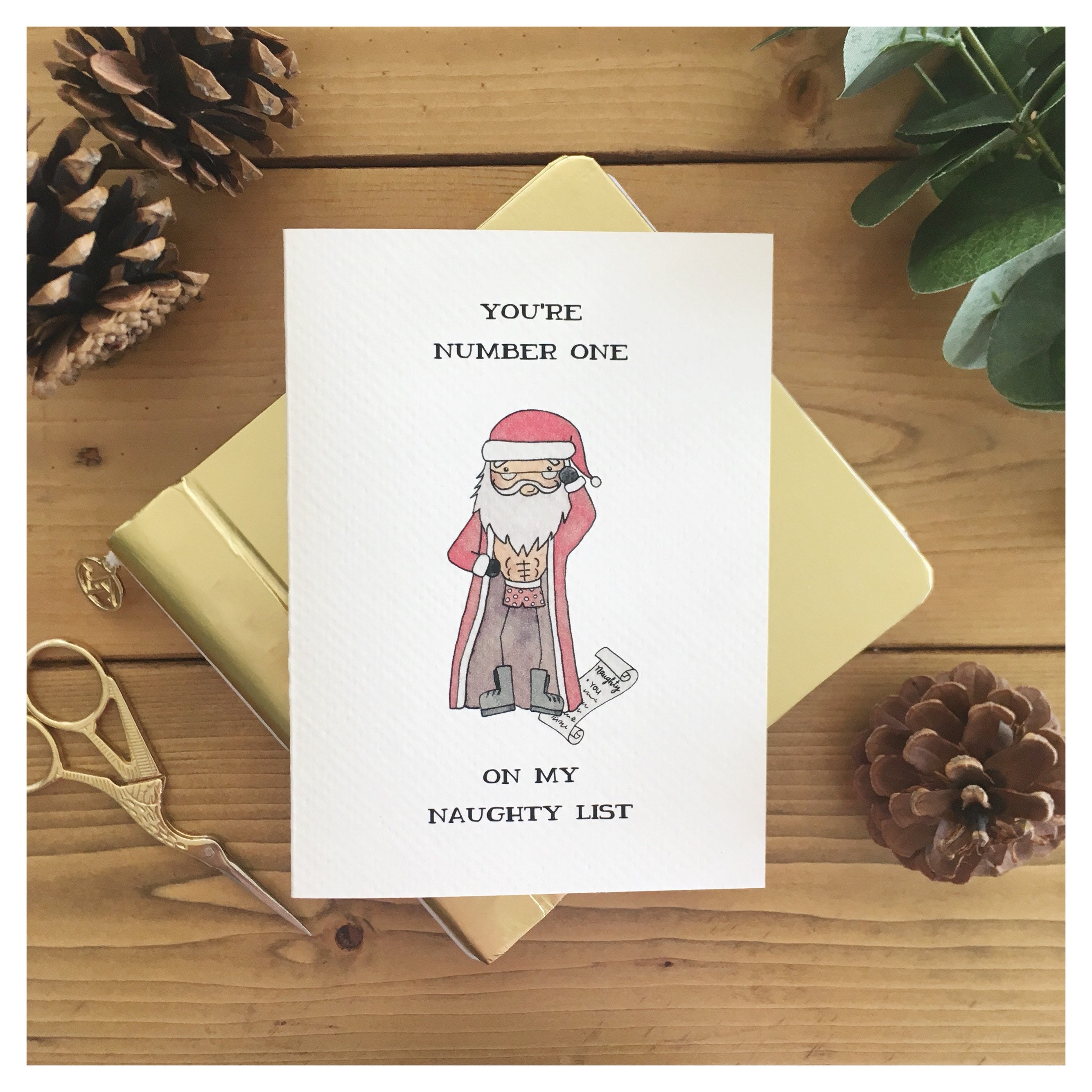 Naughty List Christmas Card Adult Card Santa Naughty Or Nice Naughty List Christmas Card Adult Card Santa Naughty Or Nice