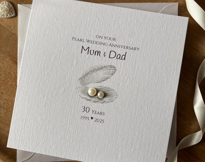 Pearl Shell 30th Wedding Anniversary Card, 30th Pearl Shell Anniversary ...