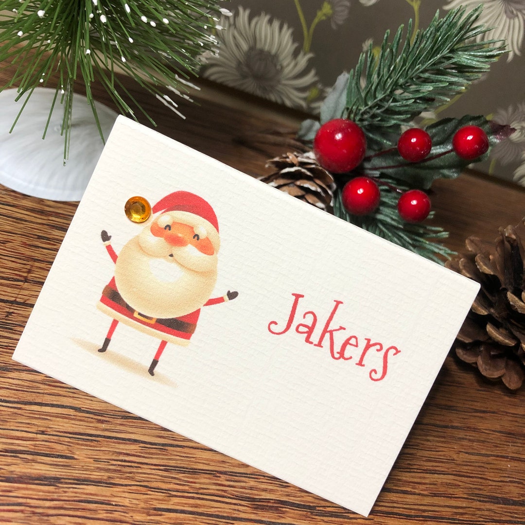Personalised Christmas Table Name Cards Santa Father - Etsy