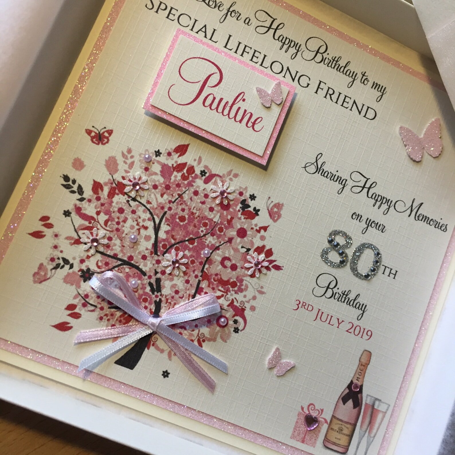 Luxury Birthday Card Large 17cm Personalised Pink Butterfly Etsy luxury-birthday-card-large-17cm-personalised-pink-butterfly-etsy