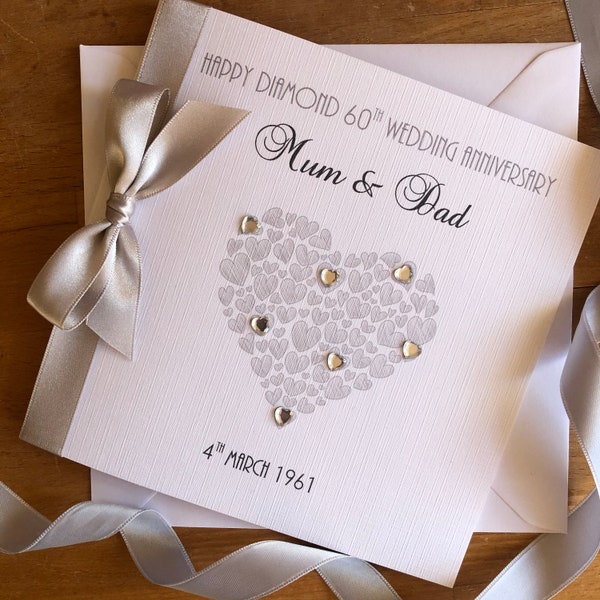 70th Wedding Anniversary Card Etsy Uk