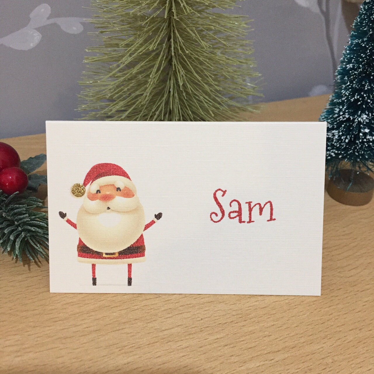 Personalised Christmas Table Name Cards Santa Father | Etsy