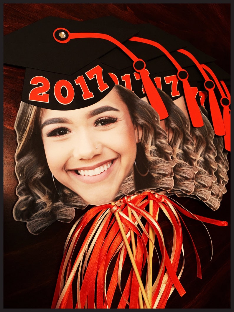 Graduation Face on A Stick | Etsy