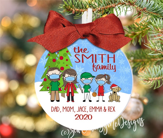 Family Quarantine Ornament Large 3.5 Ornament Personalized Covid Ornament 2020 Mask Ornament Christmas Gift Quarantine Christmas Etsy