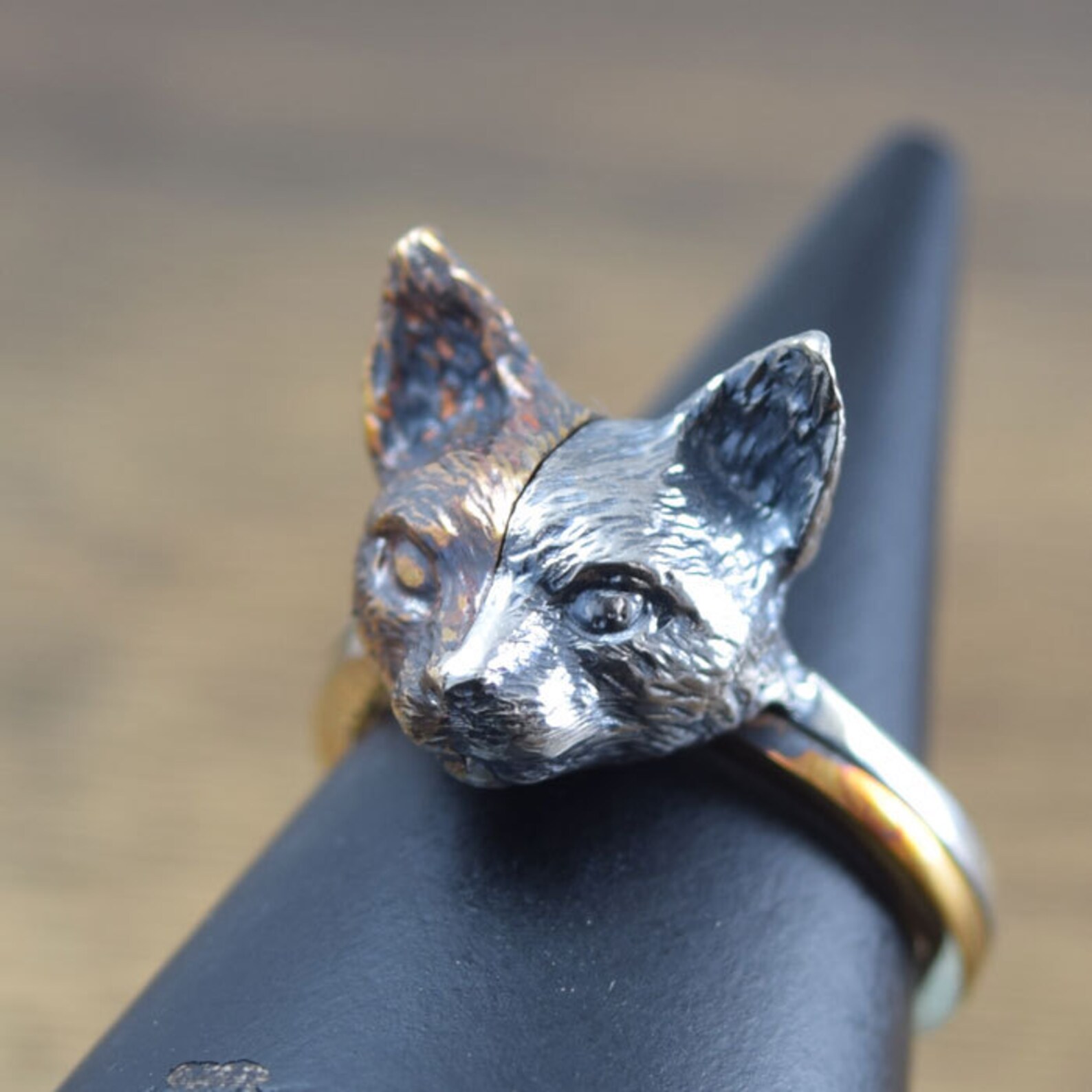 Chimera Split Face Cat Ringdelicate Hand Carving925solid - Etsy
