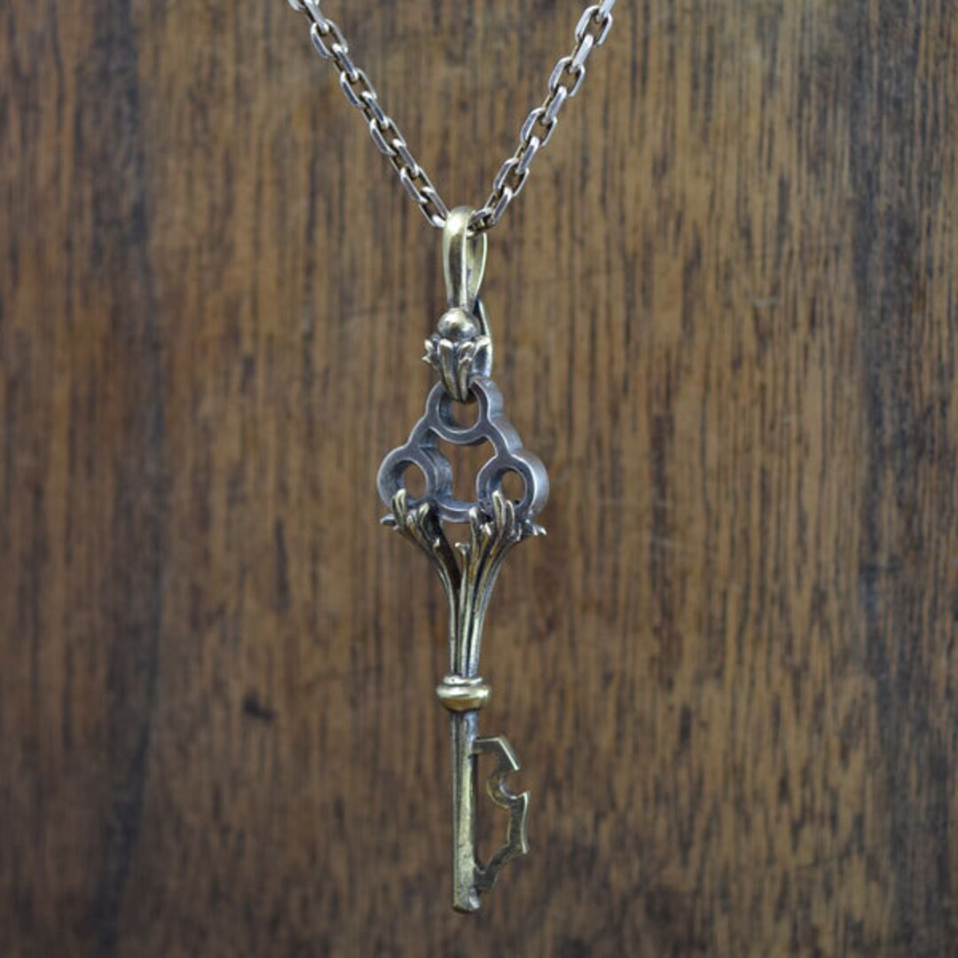 SKELETON KEY NECKLACE, Delicate Hand Carving,925,solid Sterling Silver ...