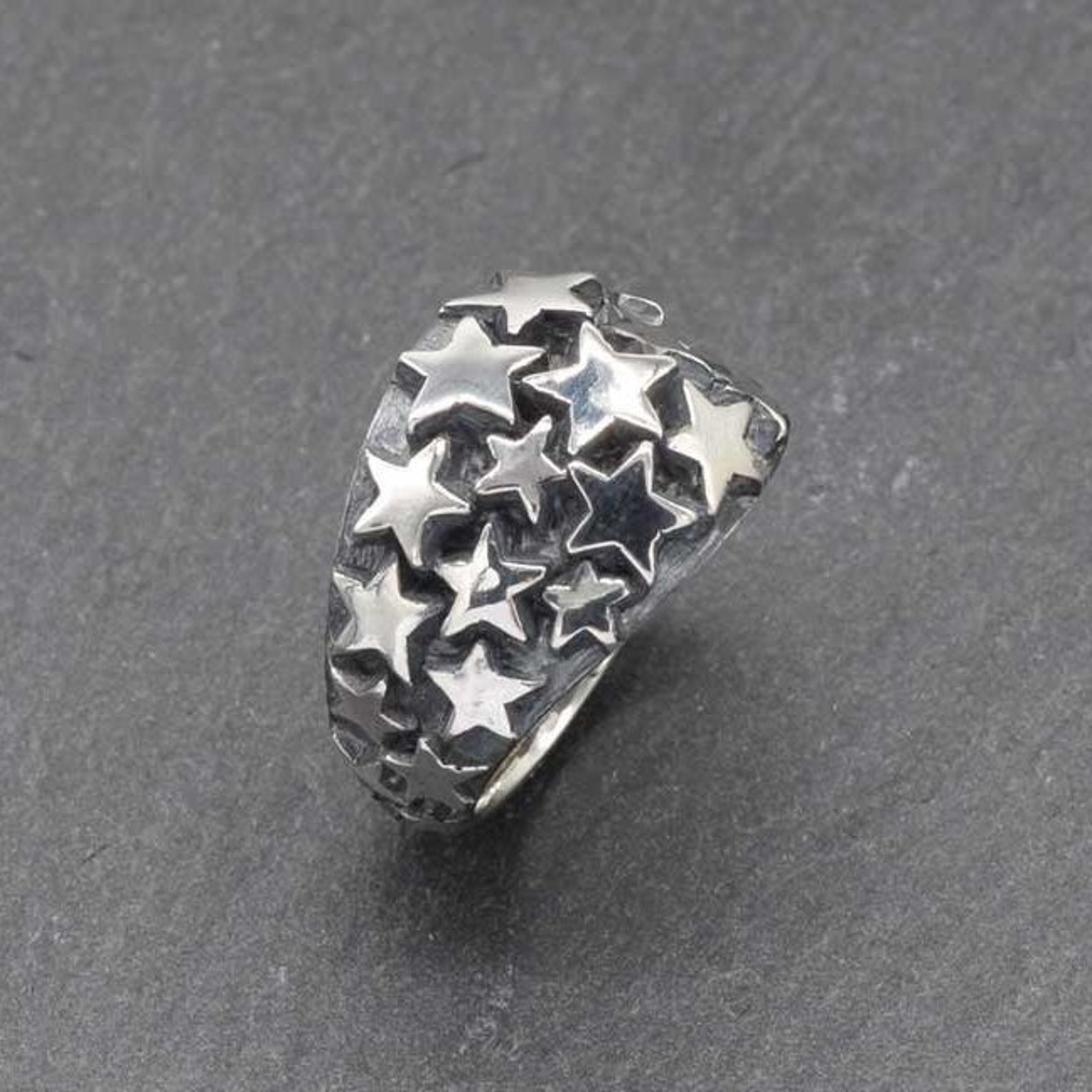 Starry Sky Ring,delicate Hand Carving,openwork,925,solid Sterling ...