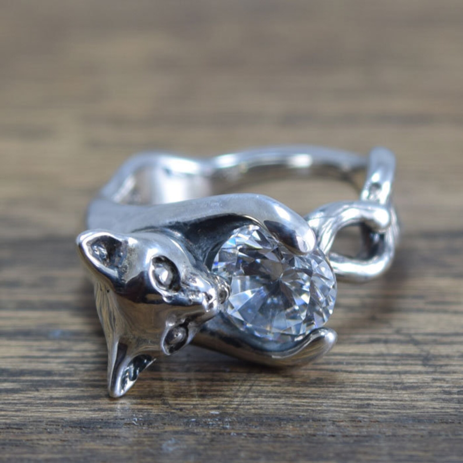 Cat Ringhold on Tight Cat Ringdelicate Hand - Etsy