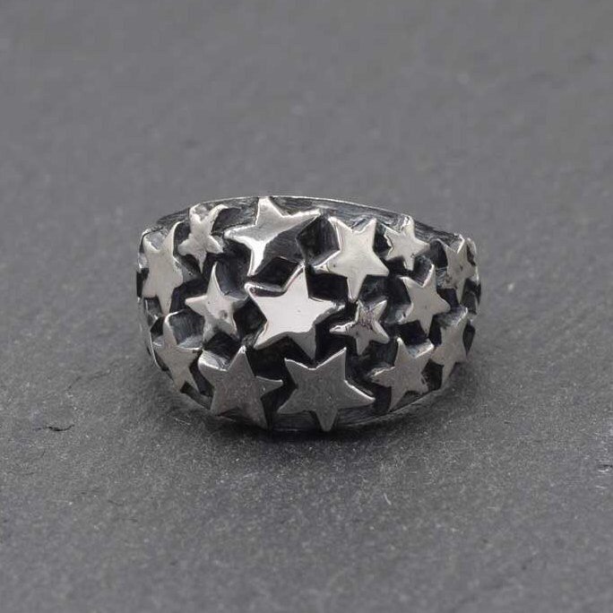Starry Sky Ring,delicate Hand Carving,openwork,925,solid Sterling ...