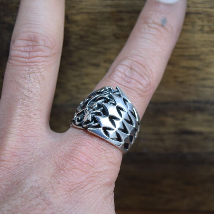 Unique Open Work Ringdelicate Hand Carvingopenwork925solid | Etsy