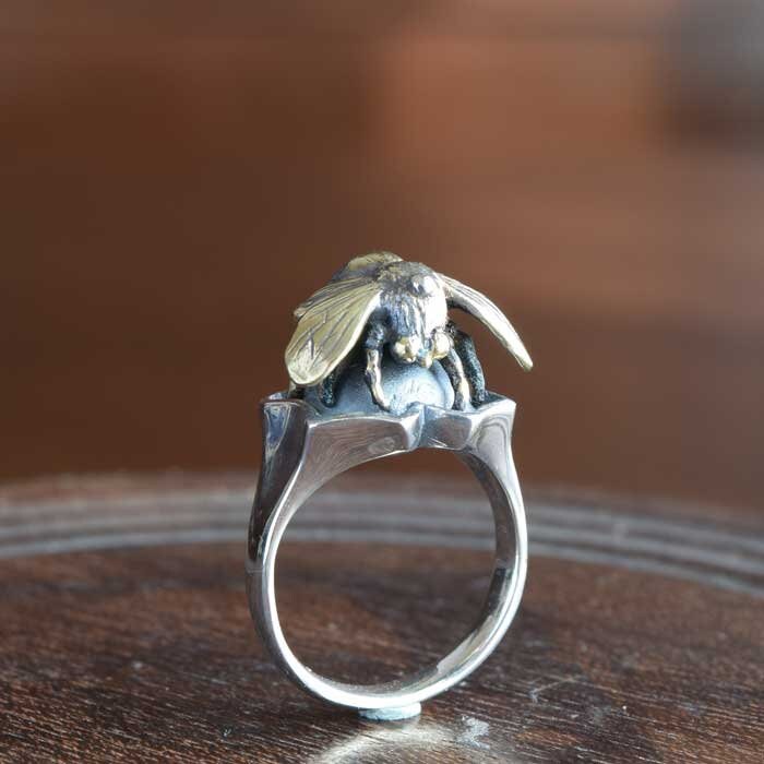 Beehive Ring,bee Ring,delicate Hand Carving,925,solid Sterling Silver ...