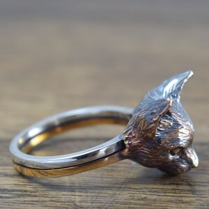 Chimera Split Face Cat Ring,delicate Hand Carving,925,solid Sterling ...