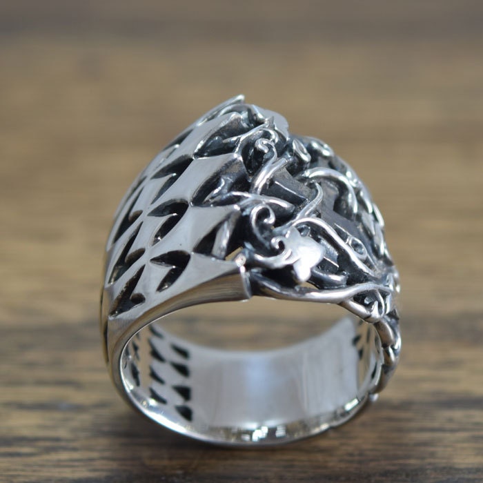 Unique Open Work Ringdelicate Hand Carvingopenwork925solid | Etsy