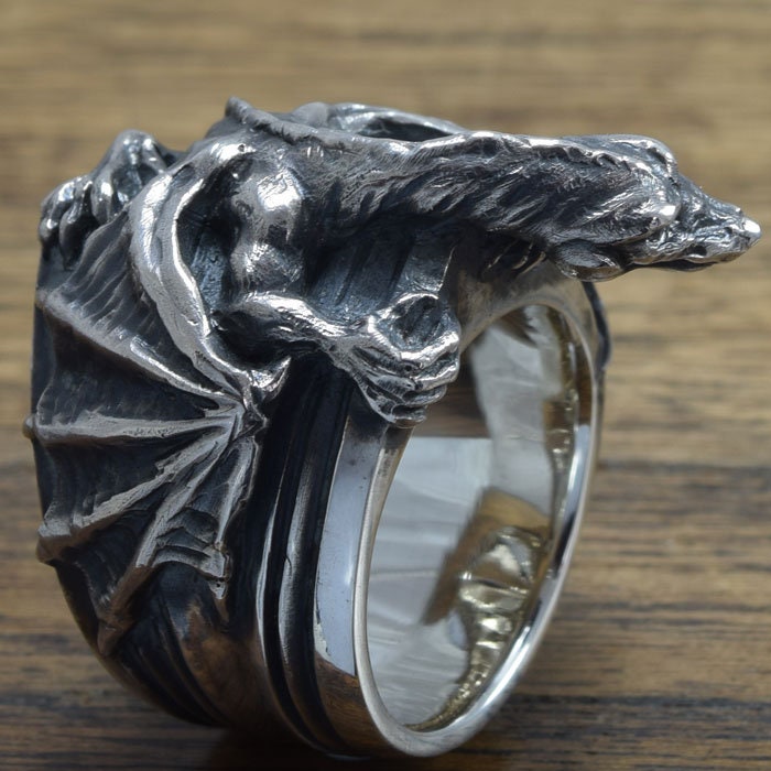 Clinging Dragon Ringdelicate hand carving925Solid Sterling | Etsy