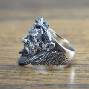Angry Man Ring,delicate Hand Carving,925,solid Sterling Silver - Etsy