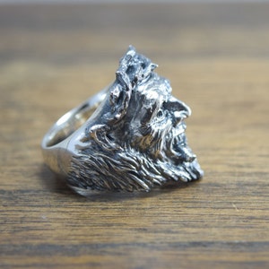 Angry Man Ring,delicate Hand Carving,925,solid Sterling Silver - Etsy