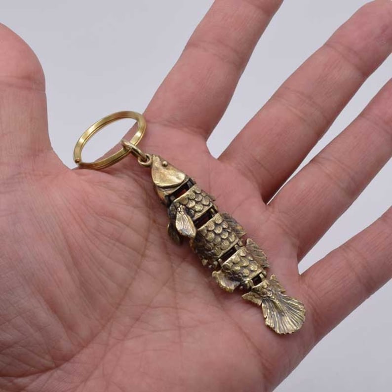 Movable BIG FISH Keyringkeyholderfishmovablegiftdelicate - Etsy