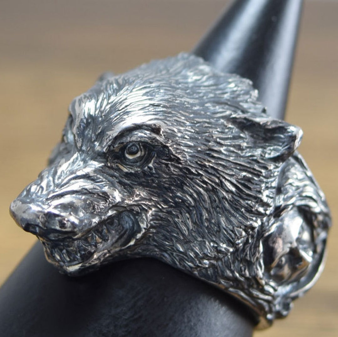 Wolf Ring,delicate Hand Carving,925,solid Sterling Silver, - Etsy
