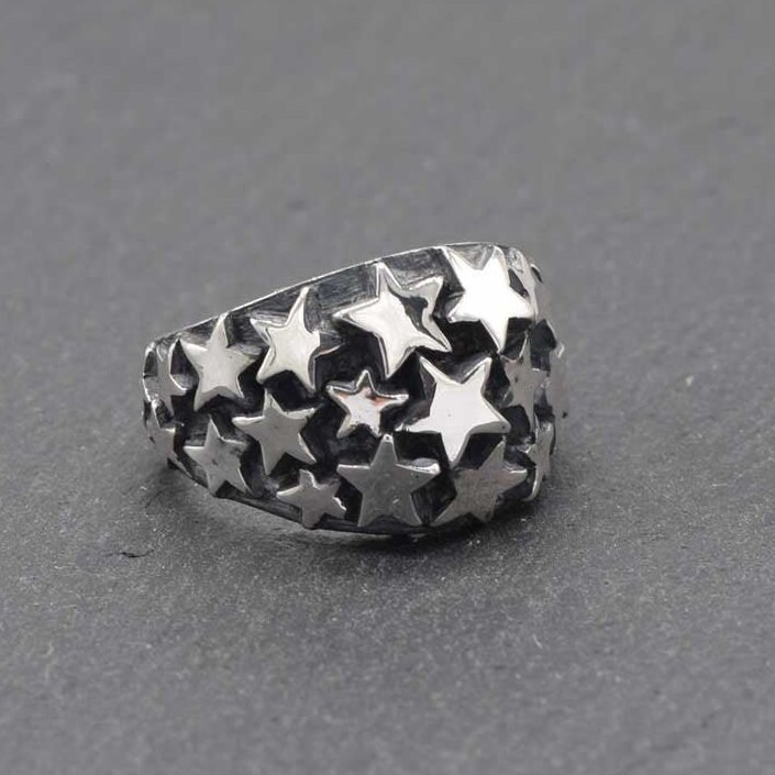 Starry Sky Ring,delicate Hand Carving,openwork,925,solid Sterling ...