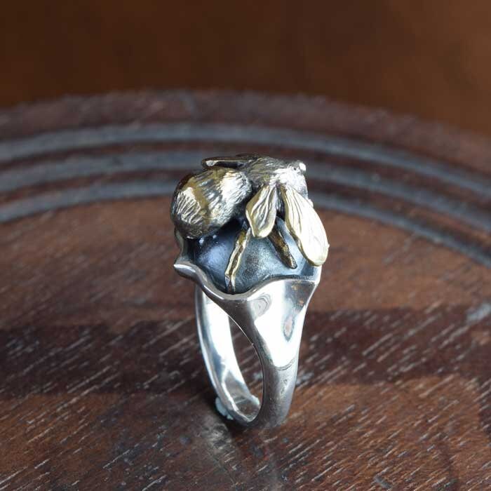 Beehive Ring,bee Ring,delicate Hand Carving,925,solid Sterling Silver ...