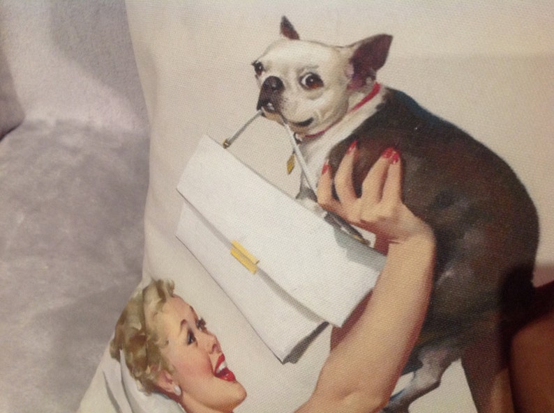 Gil Elvgren art pin-up girl with French Bulldog | Etsy