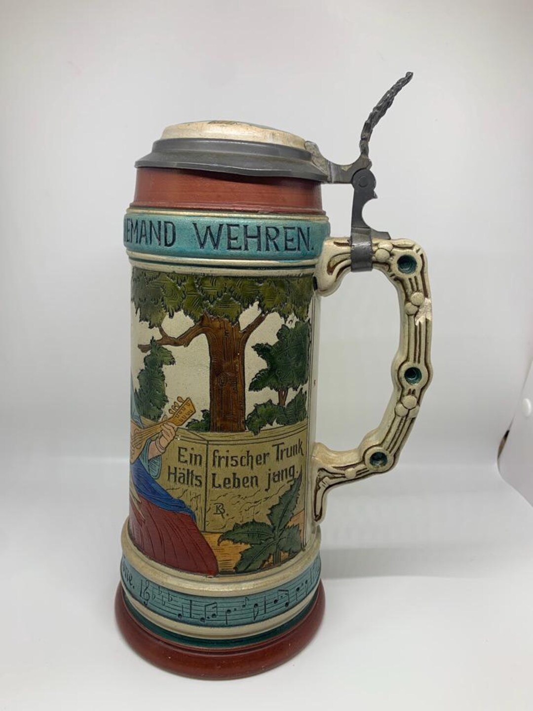 Charming Antique German Stein, Manufactured by Matthias Girmscheid ...