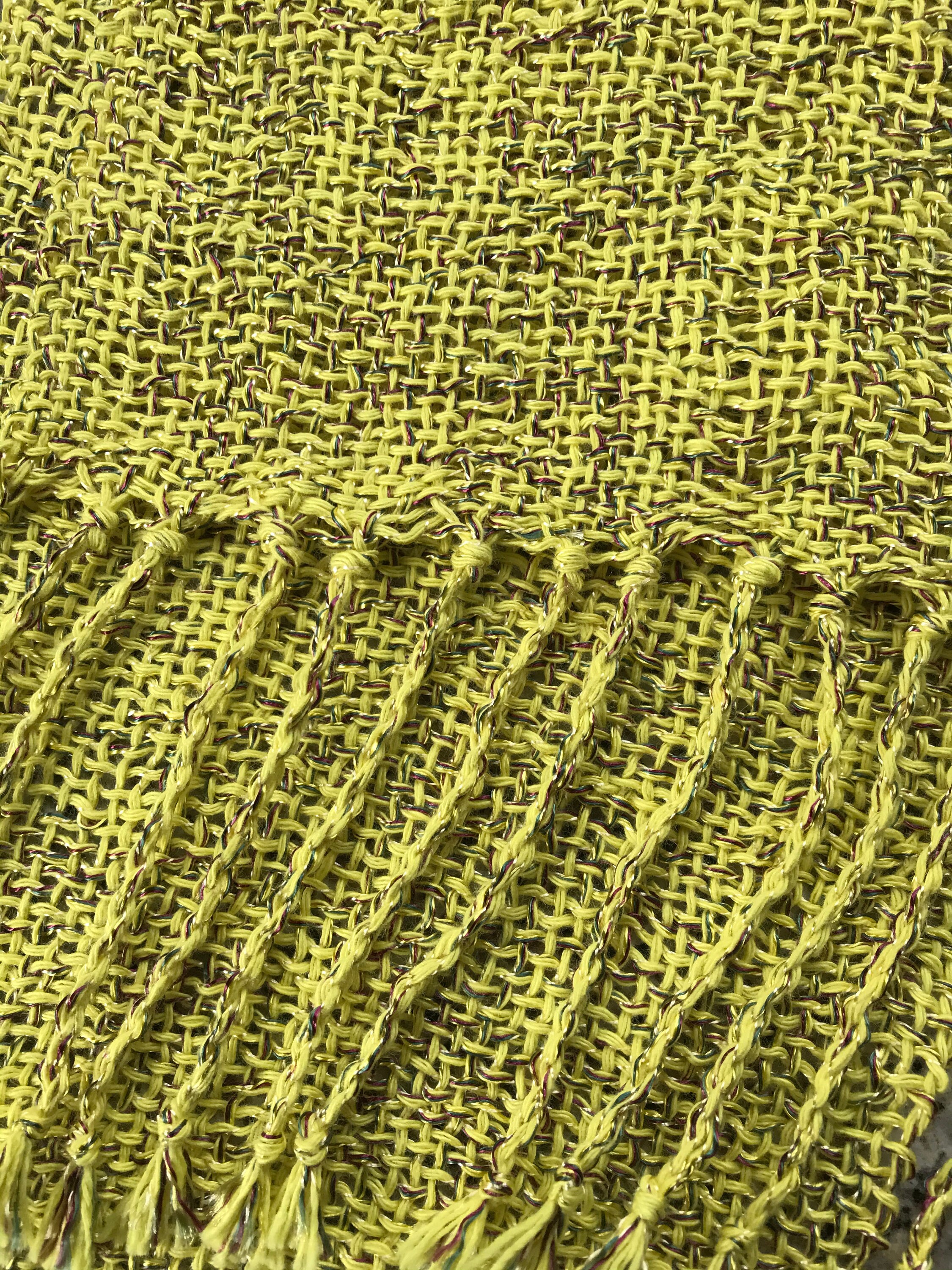 Beautiful Open Weave Handwoven Scarf in Vivid Canary Yellow Organic ...