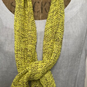 Beautiful Open Weave Handwoven Scarf in Vivid Canary Yellow Organic ...