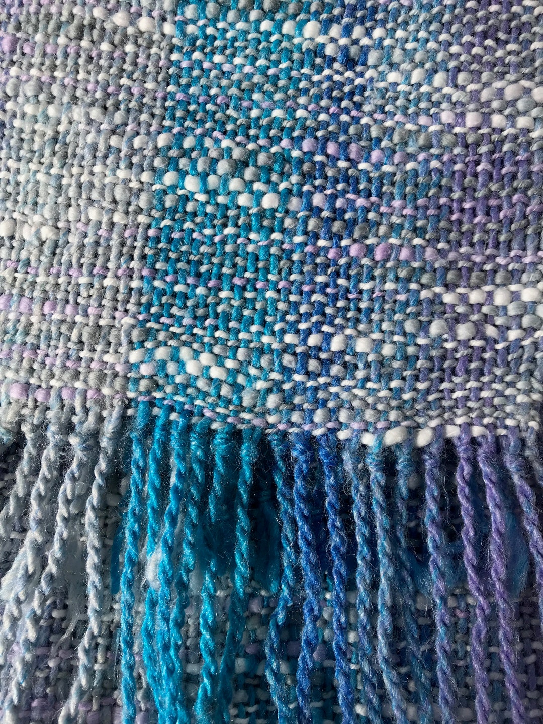 Handwoven Mixed Fibres With Cotton Scarf in Purples, Pinks,lilacs ...