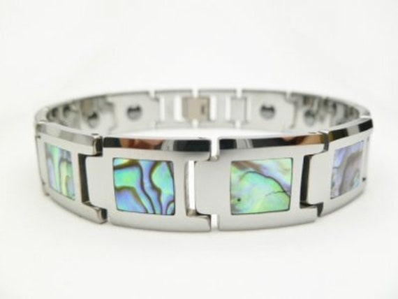 Unisex Natural Abalone Paua Shell Inlay Tungsten Fashion - Etsy