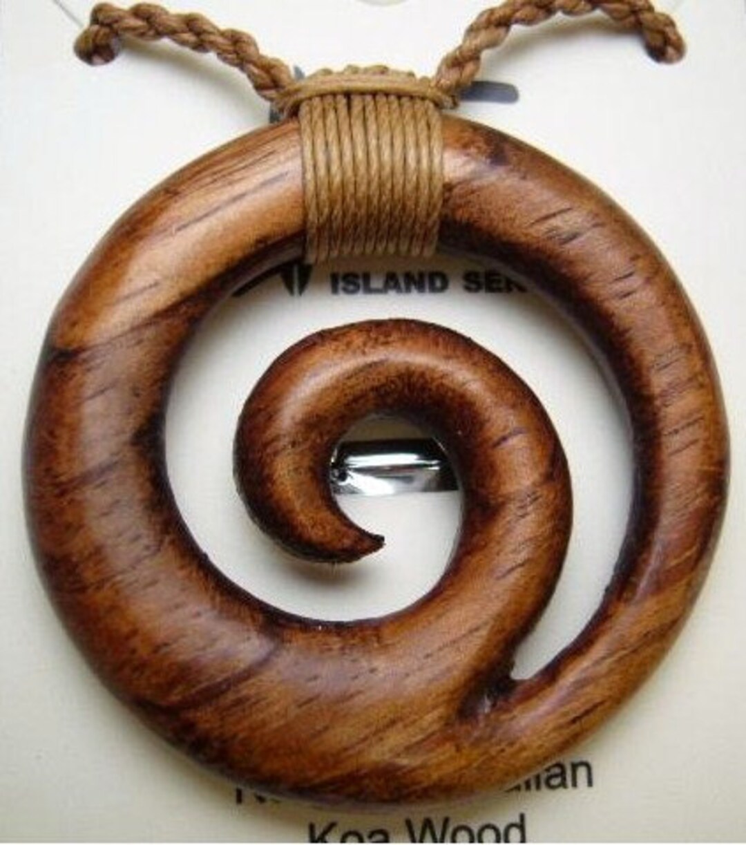 Hand Carved Pattern Natural Koa Wood Spiral Shape Hei Koru - Etsy