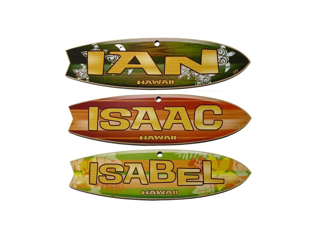 I | Size 8" X 2" Mini Personalized Pre-printed Name "hawaii" Wood ...