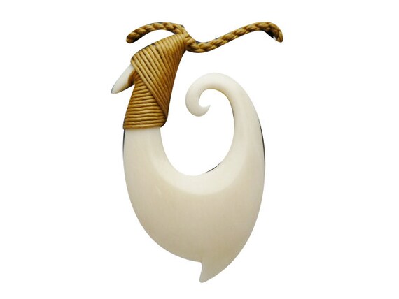 Buffalo Bone Hand Carved Maui Fish Hook manaiakani Makua - Etsy