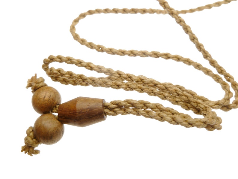 DIY Brown Adjustable Hemp Cord Rope Choker Necklace W/ Koa Wood Beads ...