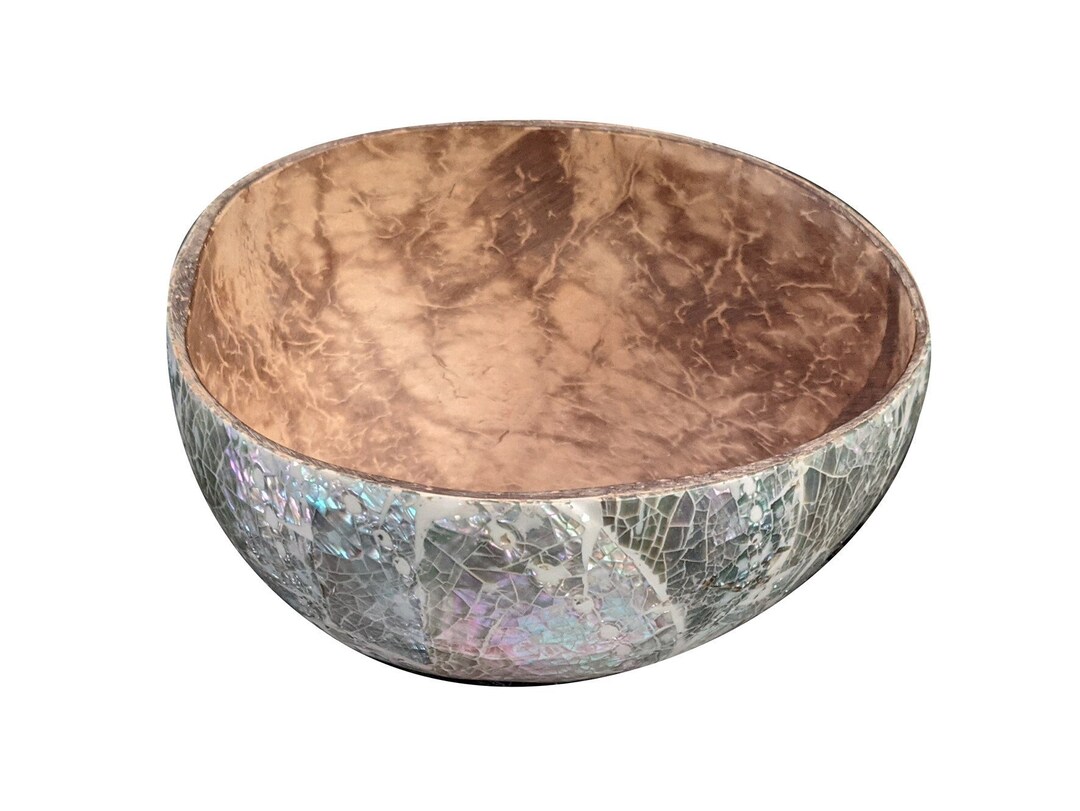 Genuine White Abalone Shell Mosaic Art Inlay Exterior Bowl Natural ...
