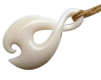 Hand Carved Natural Buffalo Bone Symbol of Eternity Pikorua | Etsy