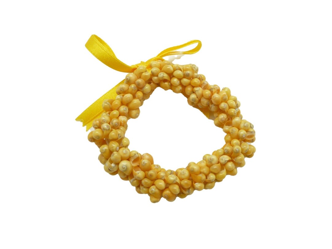 Genuine Natural Yellow Mongo Shell Bracelet Elastic Comfortable Band ...