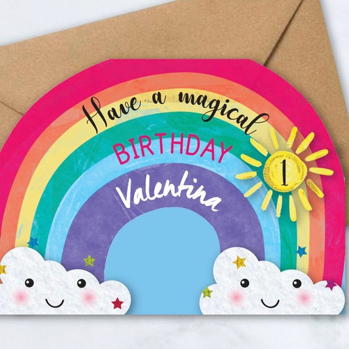 Personalised Rainbow Birthday Card - Etsy