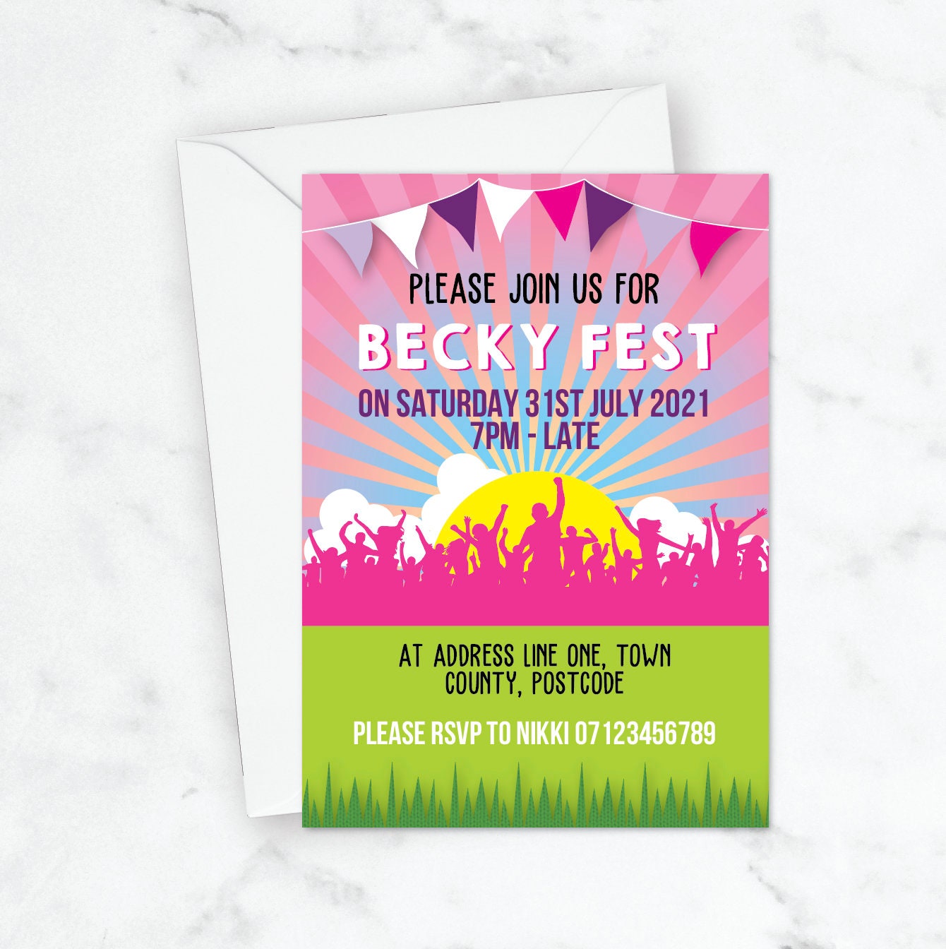 Festival Birthday Party Invitations Festival Hen Party - Etsy UK