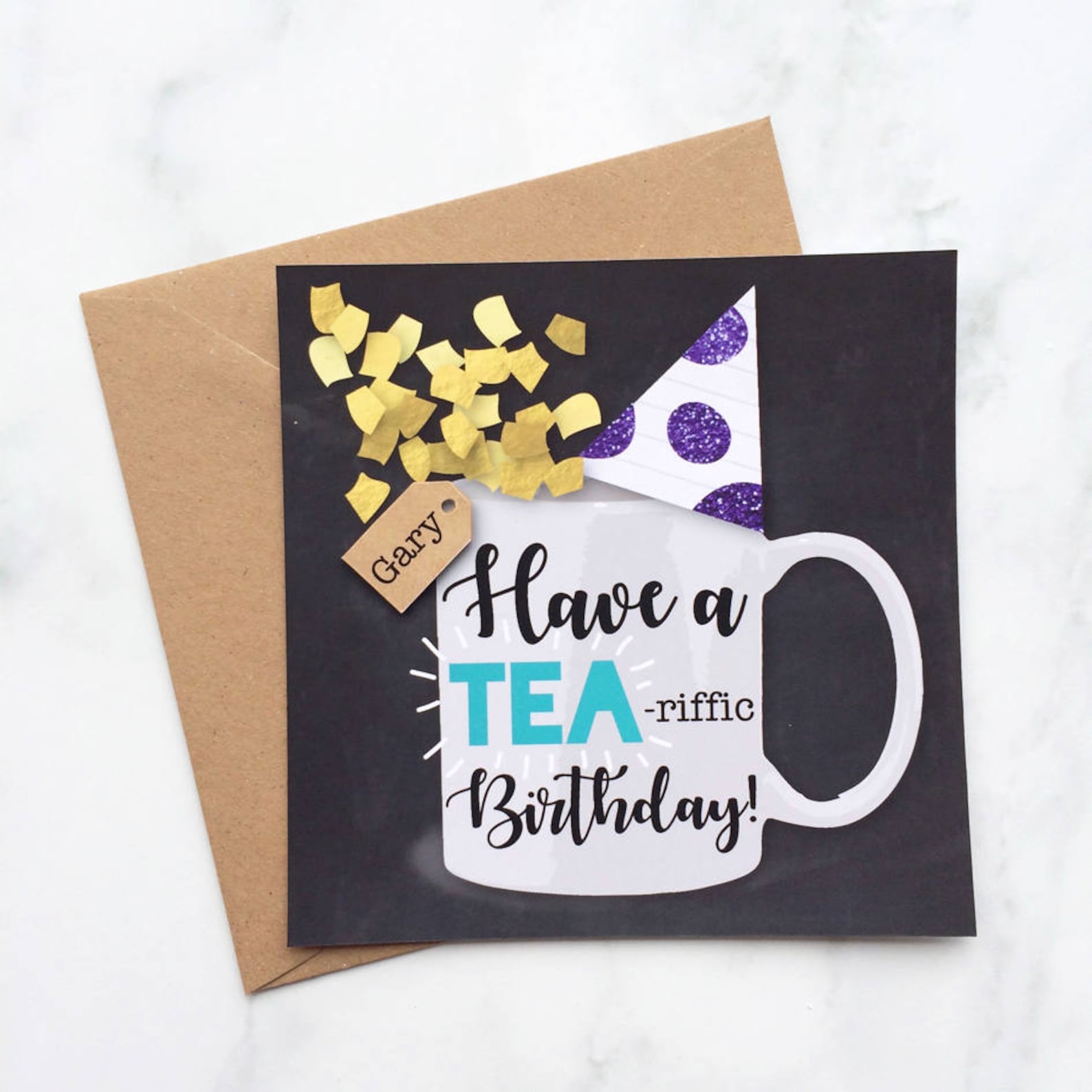 Tea Birthday Card Card for Tea Lovers Tea Riffic Birthday - Etsy UK