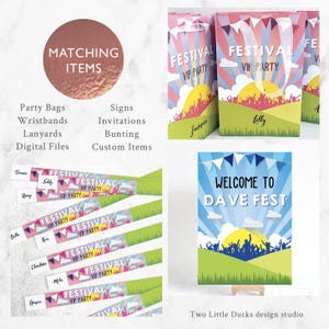Festival Party Banner, Personalised Festival Birthday Bunting, Birthday ...
