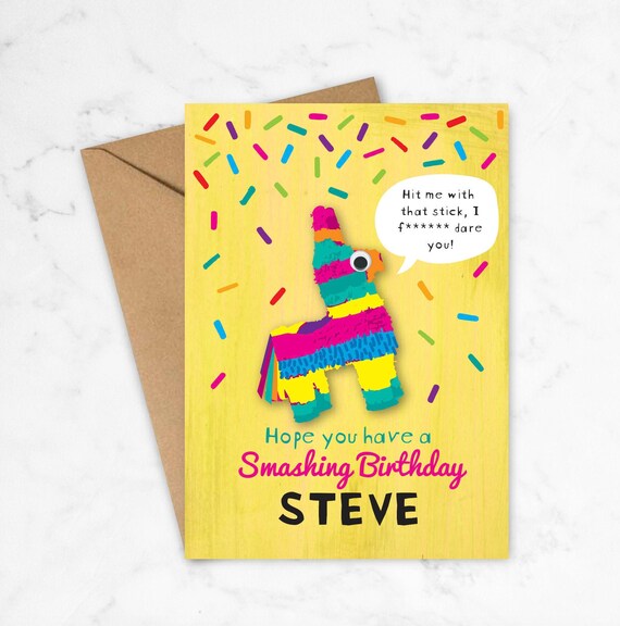 Piñata Birthday Card Funny Piñata Birthday Card Rude Piñata | Etsy