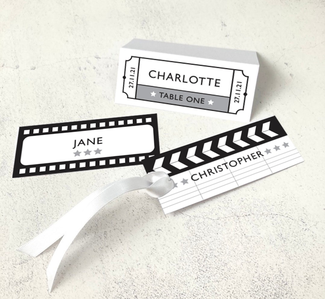 Cinema Place Names Movie Wedding Name Settings Film Wedding - Etsy