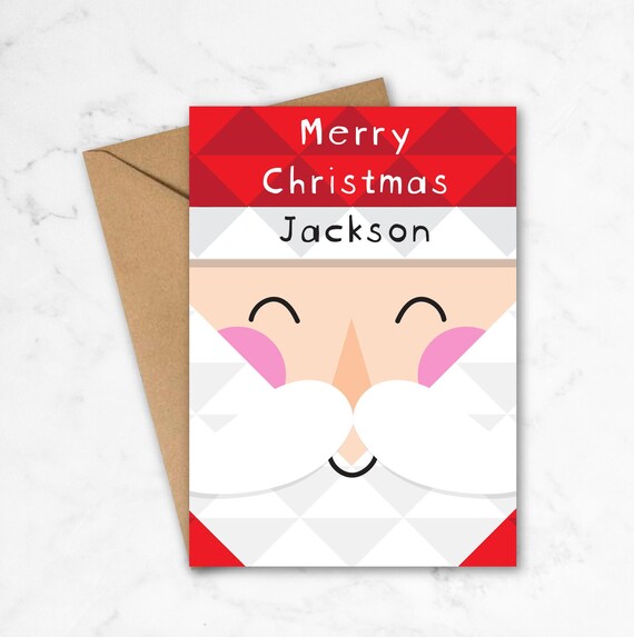 Santa Face Christmas Card Kids Santa Card Father Christmas - Etsy UK